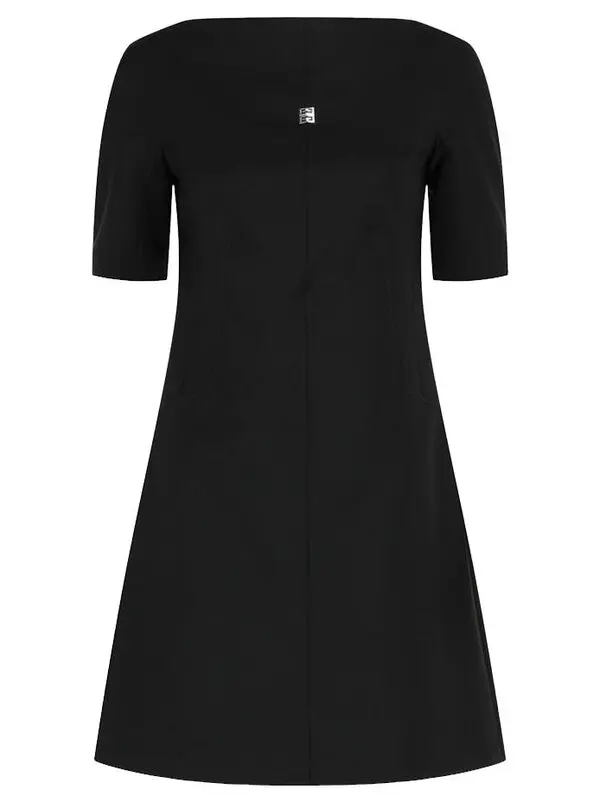 Alexander McQueen Contrast Trim Mini Dress - Black