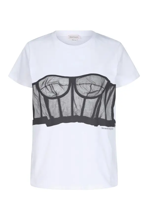 Brioni Lace Corset T-shirt - White Black