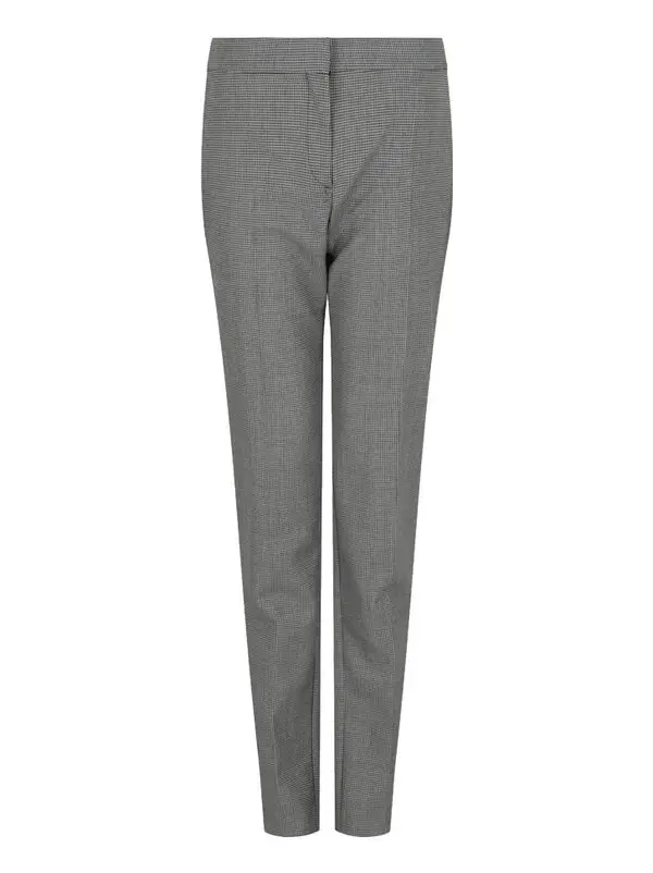 Brioni Houndstooth Cigarette Trousers - Black Ivory