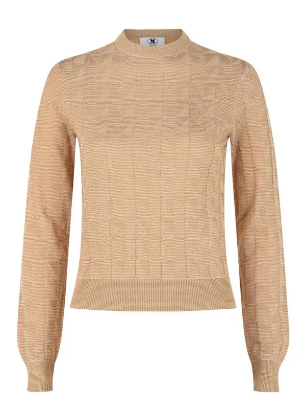 SLOWEAR Patterned Lame Crewneck Sweater - Gold