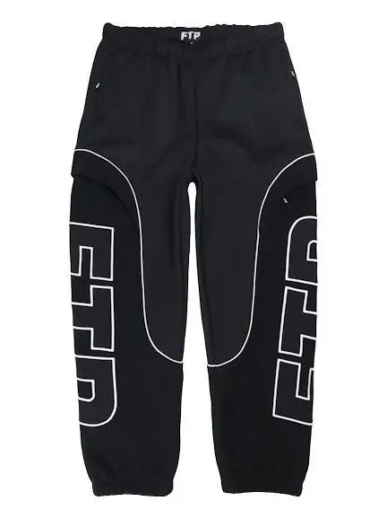 FTP Mesh Piping Logo Sweatpant - Black