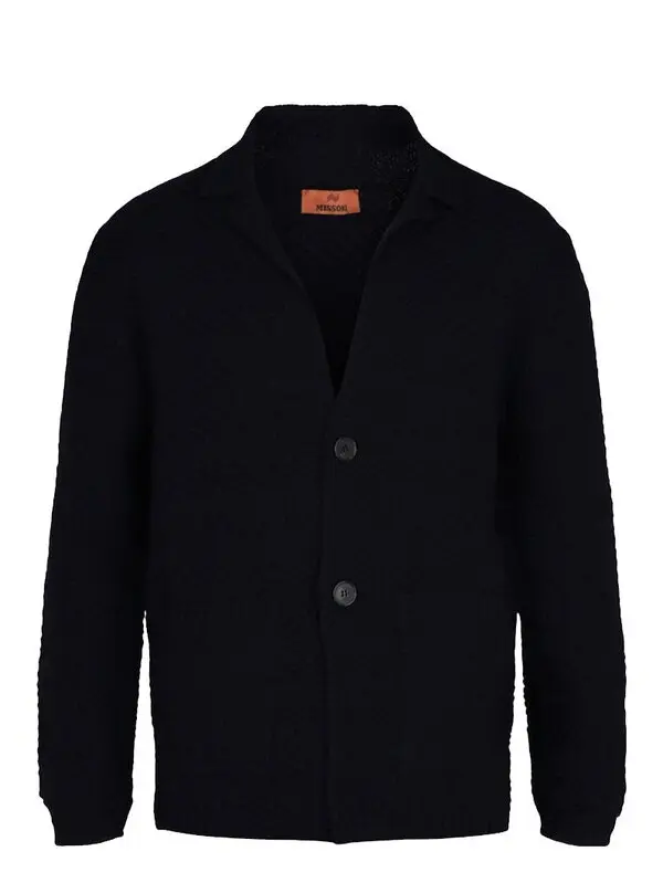 Givenchy Wool Knit Blazer - Navy Blue