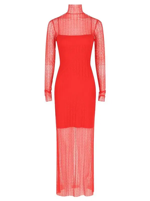 Alexander McQueen 4g Lace Maxi Dress - Vermilion
