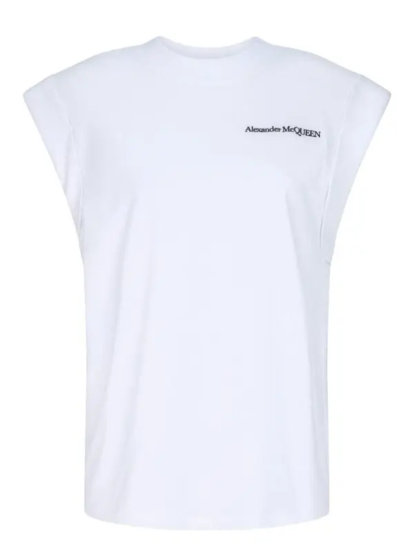 FERRAGAMO Logo Embroidered Cotton T-shirt - Optical White
