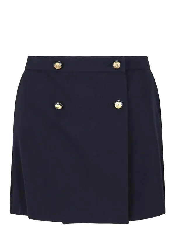 FERRAGAMO Military Detail Mini Skirt - Navy Blue