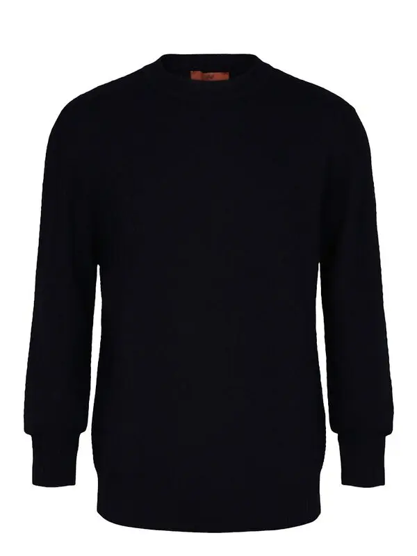 SLOWEAR Knit Crewneck Sweatshirt Sweater - Navy Blue