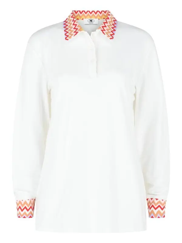 Missoni Polo Shirt With Zig Zag Details - White
