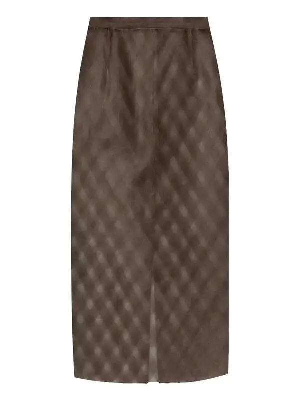 Auralee Jacquard Midi Skirt - Brown