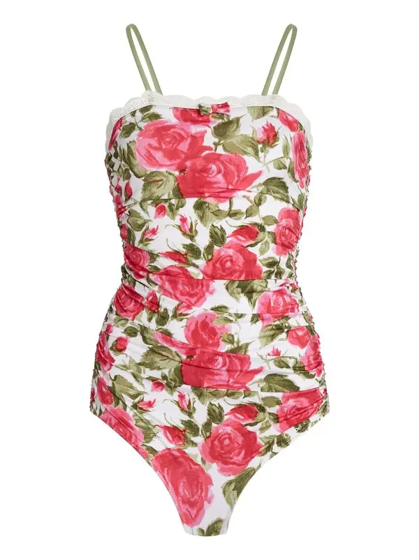 Chloé Printed Ruched One-piece Swimsuit - Multi