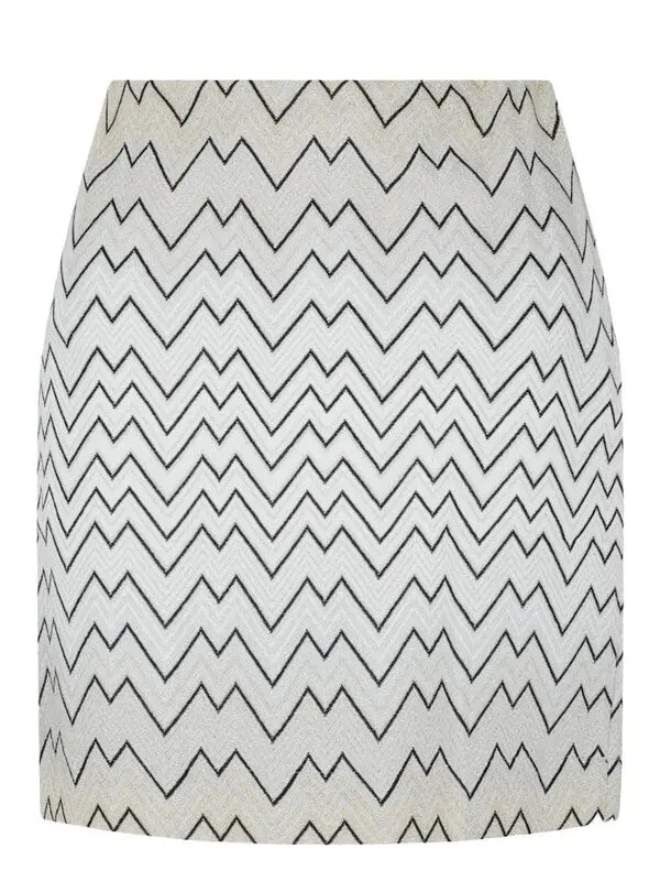 Missoni Chevron Print Mini Skirt - Beige With Dark Tones