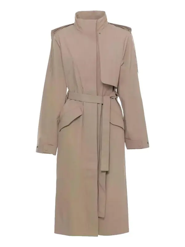 Rains Belted Hooded Coat - Neutrals