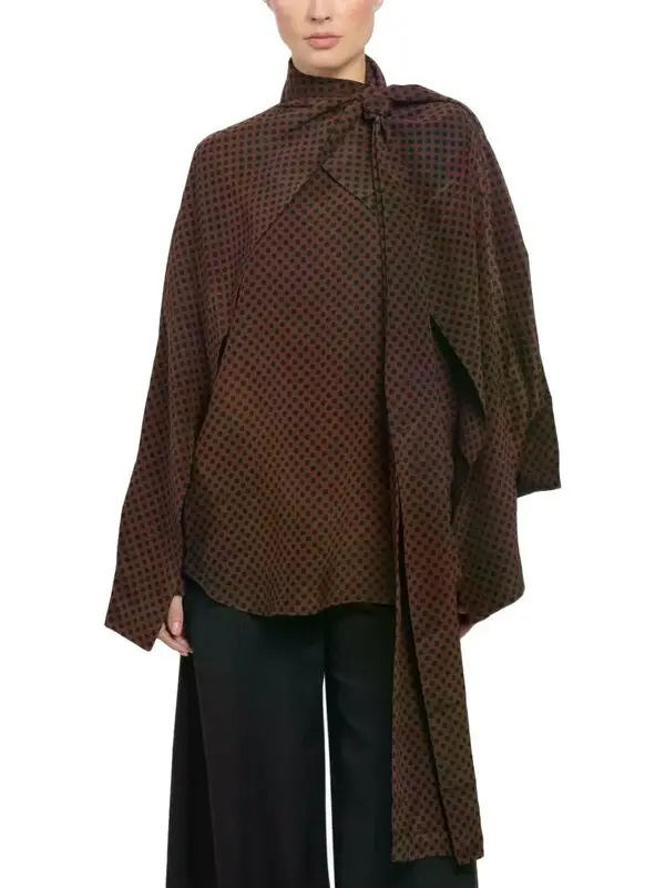 PETAR PETROV Circles Blouse - Brown
