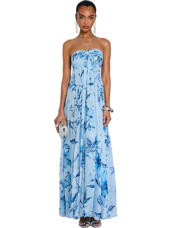 Rococo Sand Milo Strapless Flared Dress - Blue