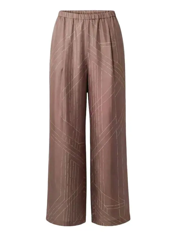 ALYSI Patterned Palazzo Trousers - Brown