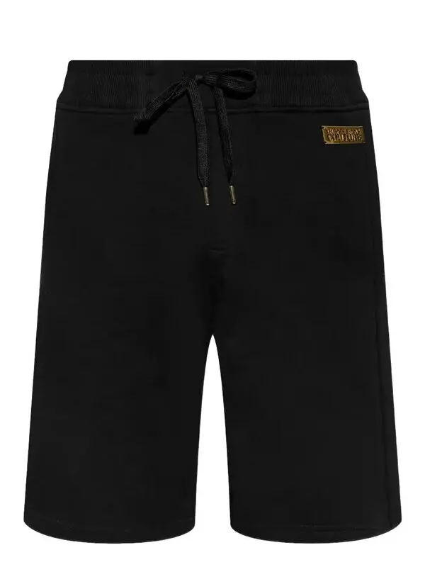 Versace Logo Drawstring Shorts - Black
