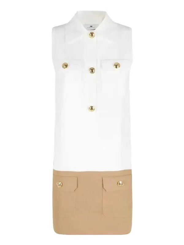 Elisabetta Franchi Collared Shirtdress With Pockets - White