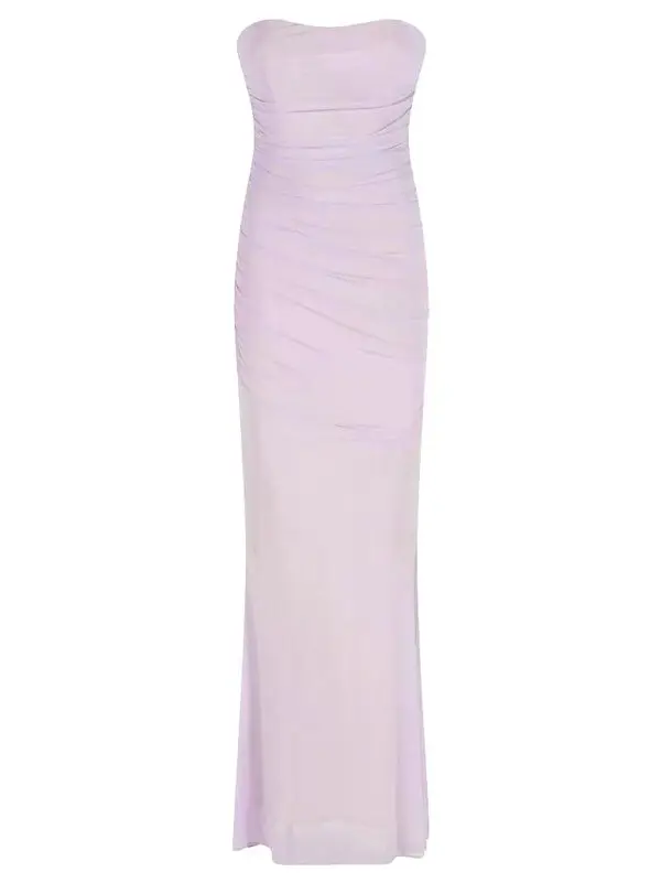 Retrofete Strapless Ruched Gown - Purple