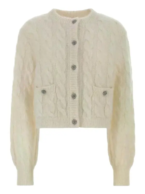 Alessandra Rich Cable-knit Cardigan - White