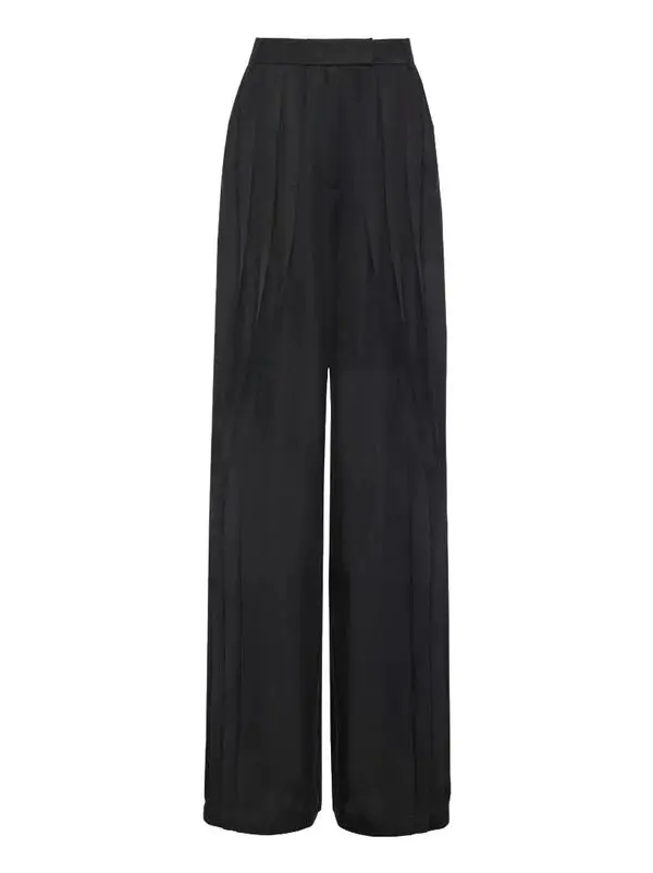NISSA Mid-rise Pleated Trousers - Black