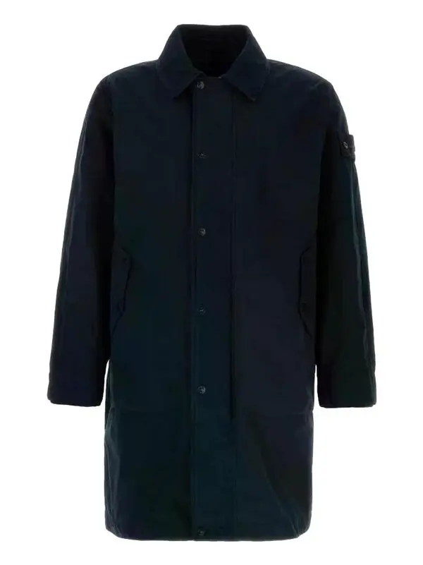 Stone Island Polyester Blend Trench Coat - Blue