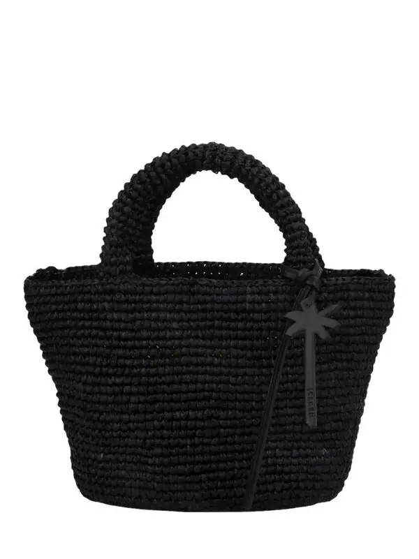 Manebí Woven Handle Shoulder Bag - Black