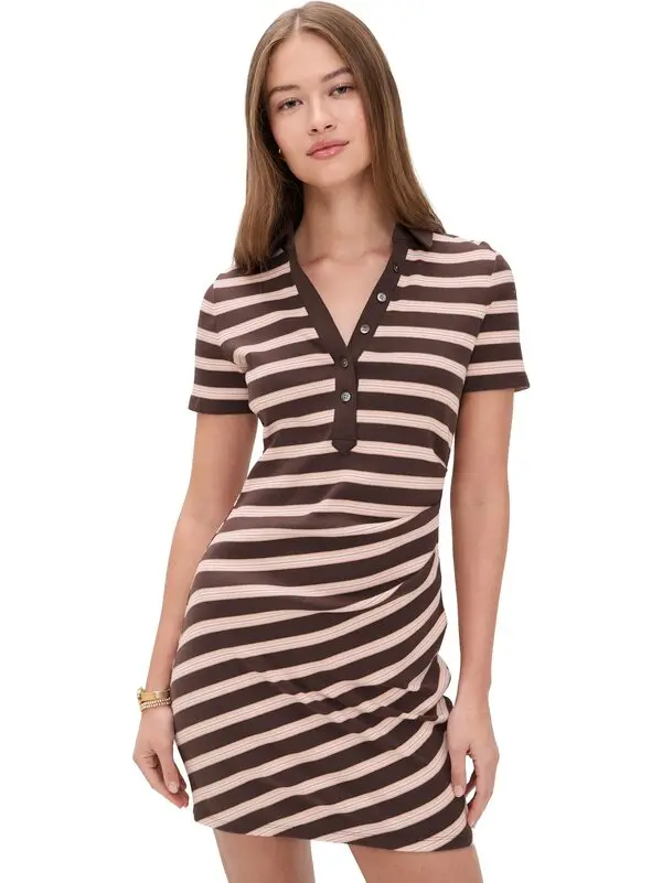 Veronica Beard Lanier Mini Dress - Brown Stripe