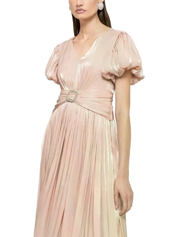 NISSA Crystal Detail Chiffon Dress - Pink