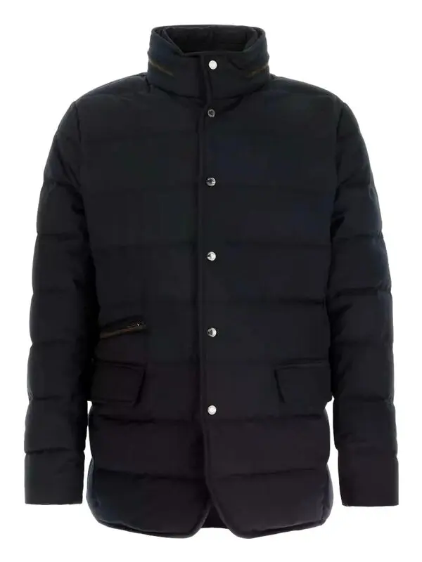 MOORER Button Down Padded Jacket - Blue