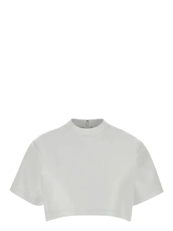Balenciaga Leather Crop Top - Grey