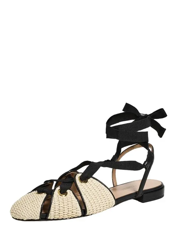 Ulla Johnson Artemis Eyelet Flat Sandals - Natural