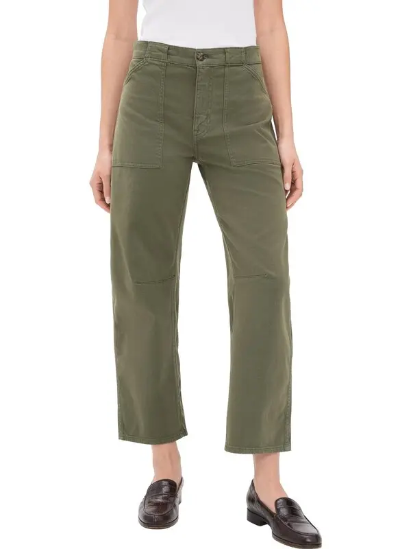 Madewell Darted Barrel Leg Utility Trousers - Faded Ivy