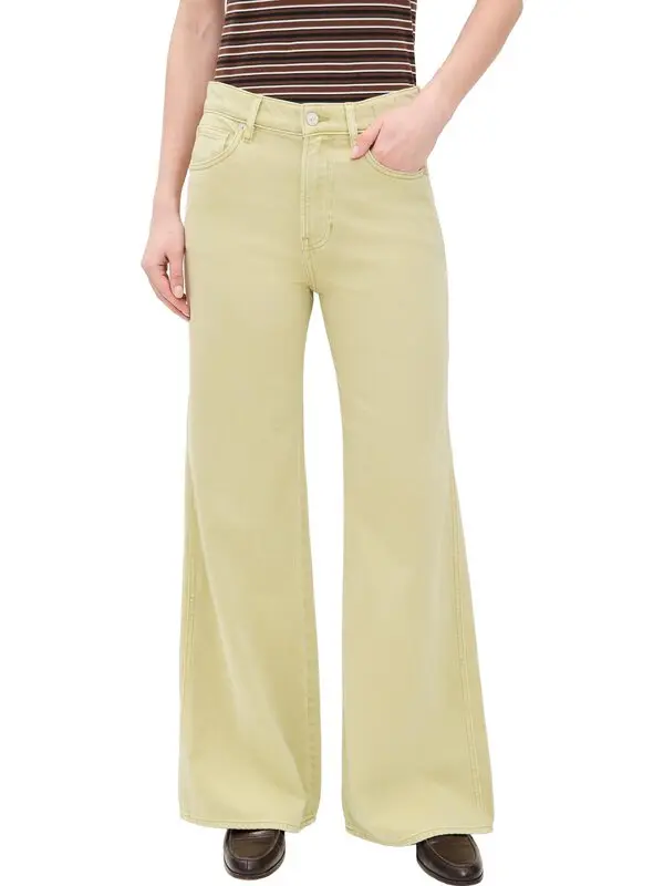 Veronica Beard Kasey Mid-rise Wide-leg Jeans - Pistachio
