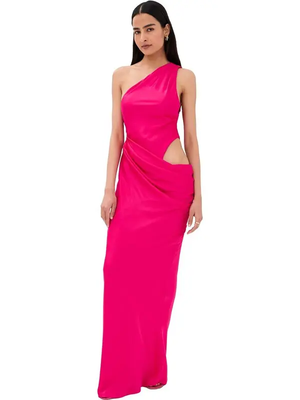 Misha Collection Isadora Satin Maxi Dress - Bright Rose