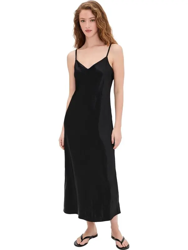 Vince V-neck Slip Dress - Black