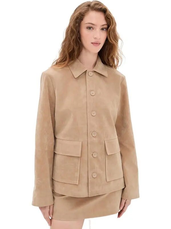 Joe's Jeans Vegan Suede Chore Coat - Camel
