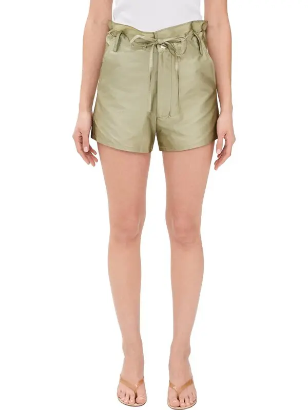 Chan Luu Techno Taffeta Shorts - Sage