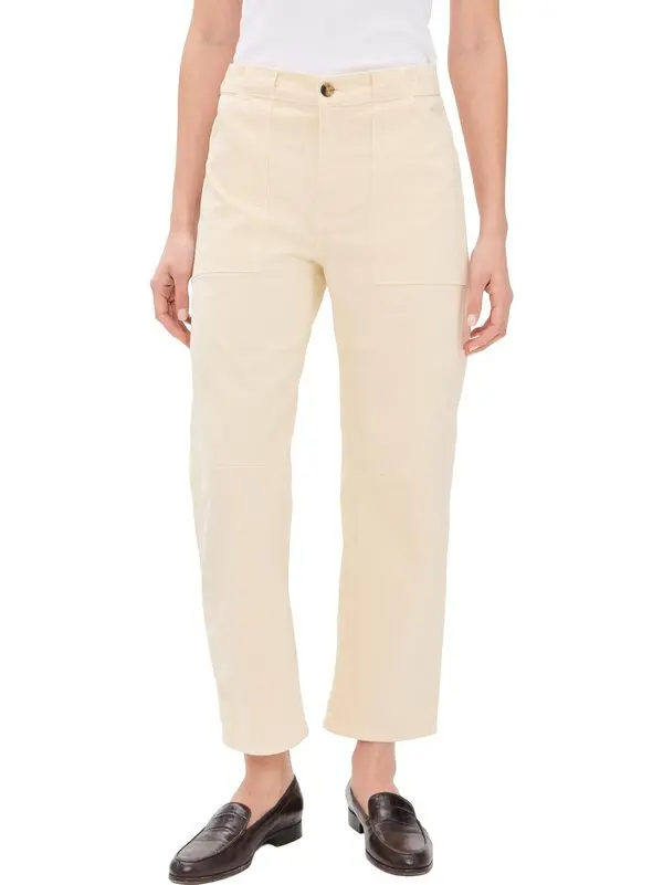 Madewell Darted Barrel Leg Utility Trousers - Vanilla