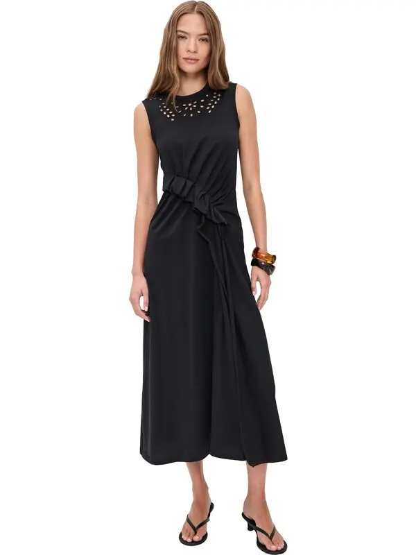 Ulla Johnson Jeune Cotton Midi Dress - Noir