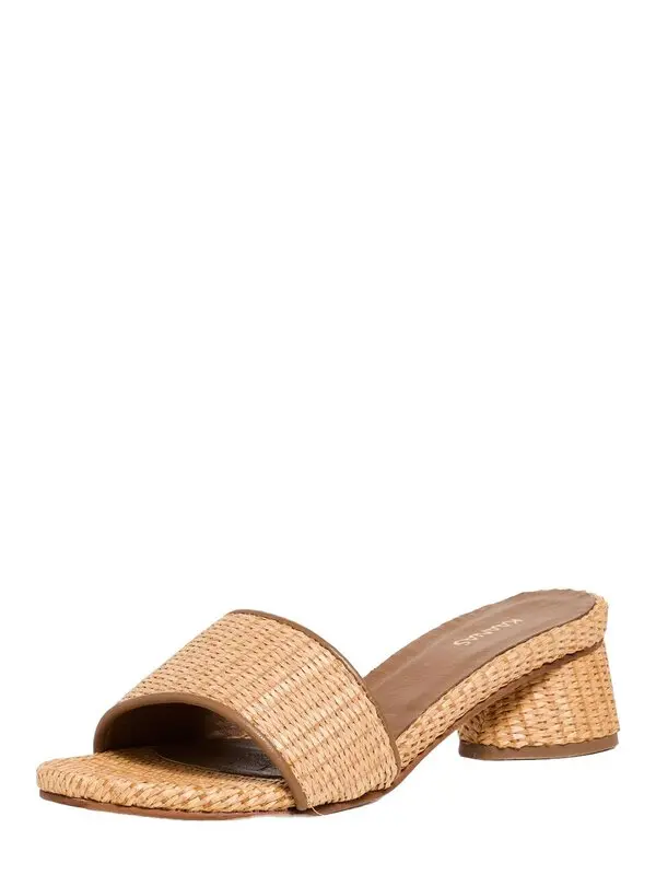 Kaanas Cora Raffia Sandals - Honey