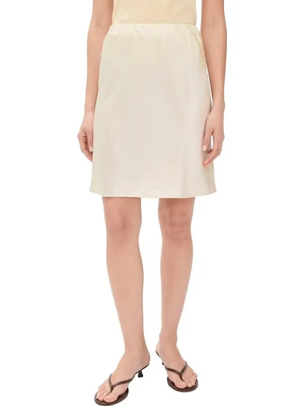 LESET Barb Slip Skirt - Creme