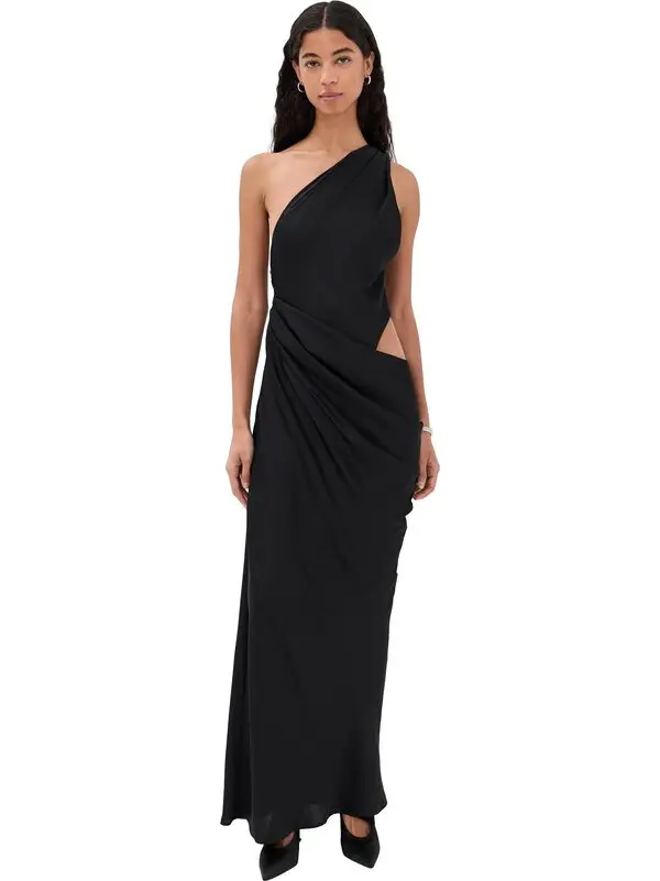 Misha Collection The Isadora Satin Dress - Black