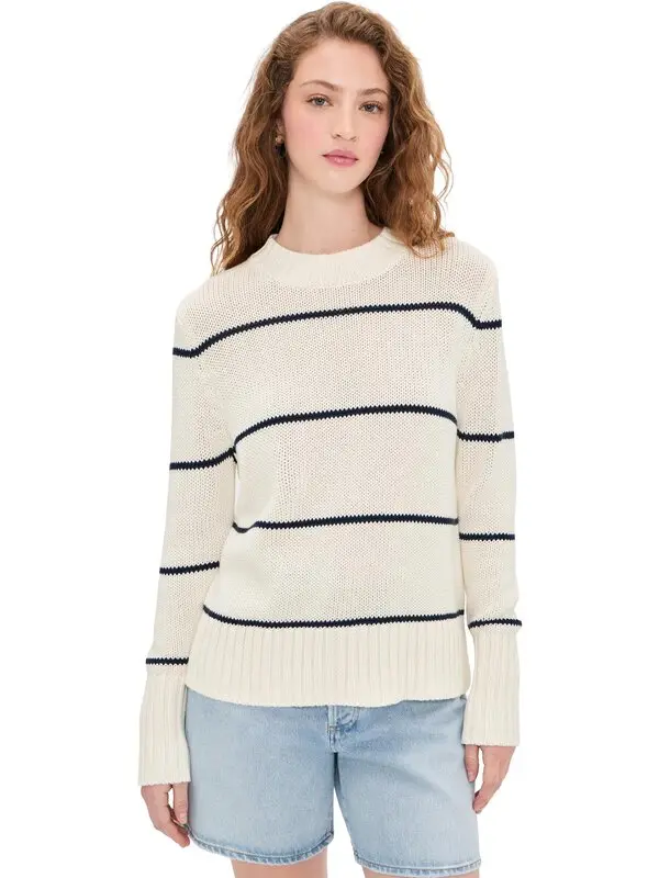 Kule The Tatum Pullover - Cream/navy Ministripe