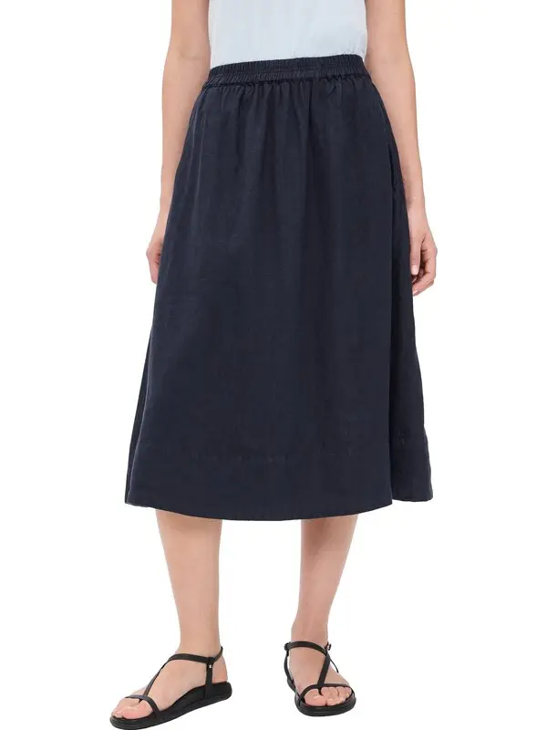 ALEX MILL Maddie Linen Skirt - Dark Navy