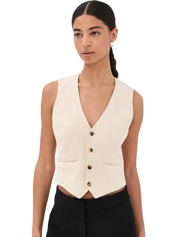 Wardrobe.NYC Sleeveless Vest - Cream