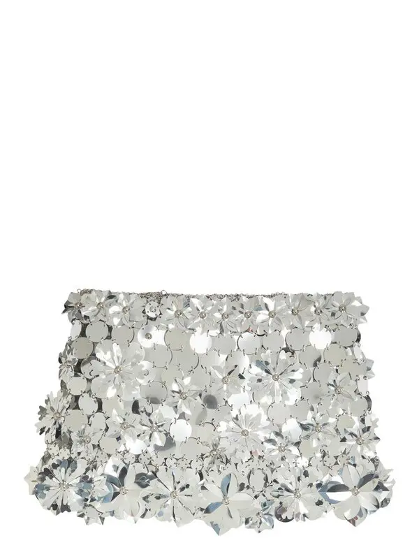Rabanne Sequin-embellished Linked Metal Mini Skirt - Silver