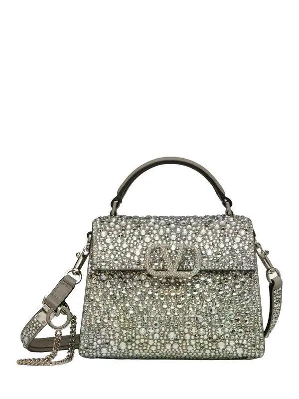 Valentino Garavani V Sling Mini Handbag With Embroidery - Silver