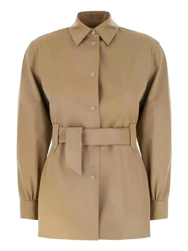 Max Mara Belted Buttoned Jacket - Neutrals
