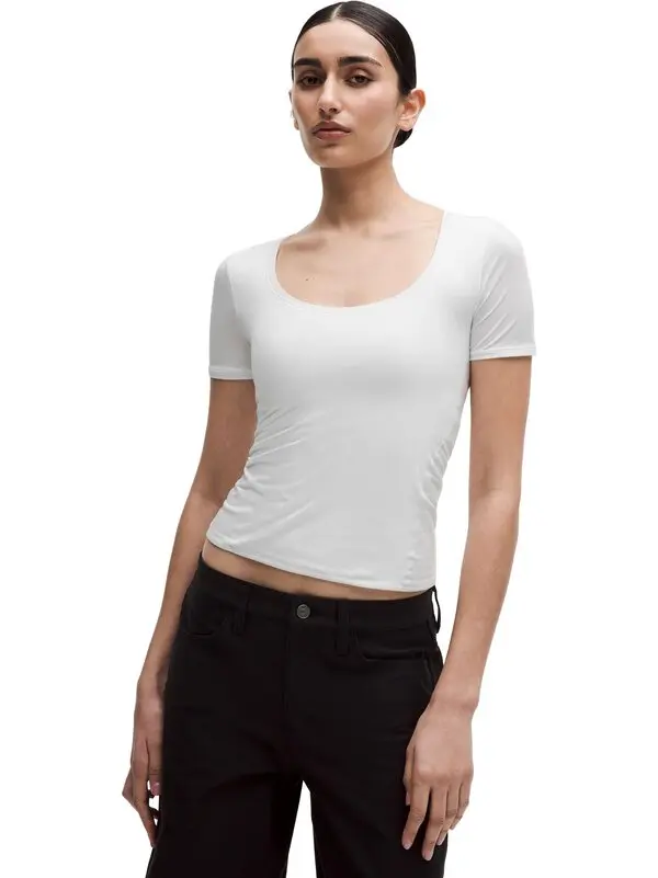 Lululemon Wundermost Ultra-soft Nulu Scoop-neck T-shirt - White