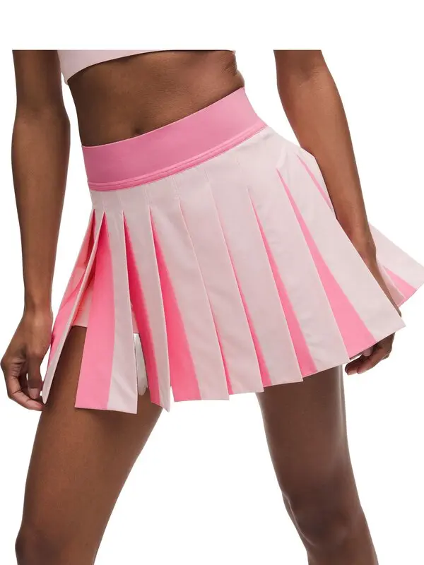 Lululemon Peek-a-boo Pleat Mid-rise Tennis Skirt - Pink Pearl/candy Cloud