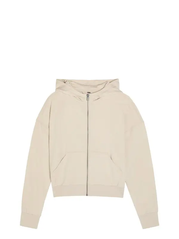 Vuori Halo Modern Hooded Jersey Sweatshirt - Ecru